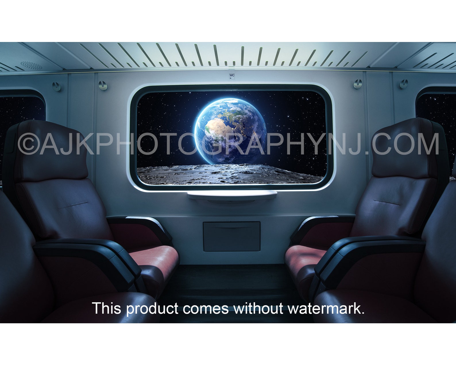 Outer Space Digital Backdrop View of the Earth Moon and - Etsy