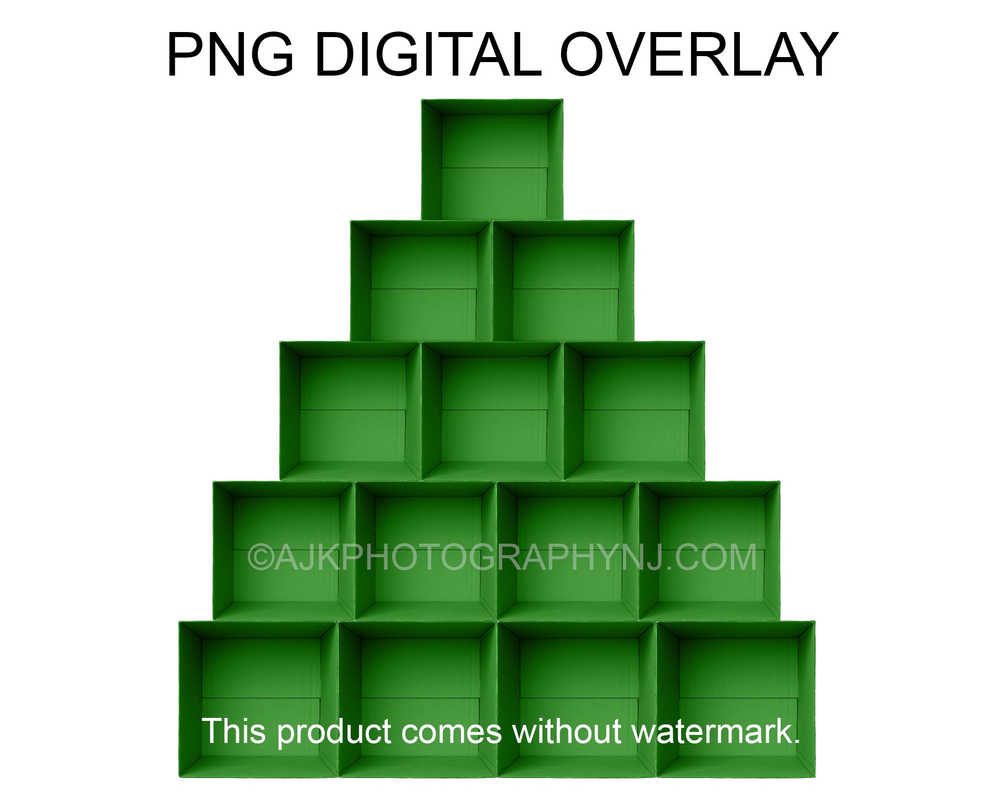 PNG Overlay 14 Green Empty Cardboard Boxes Template - Etsy