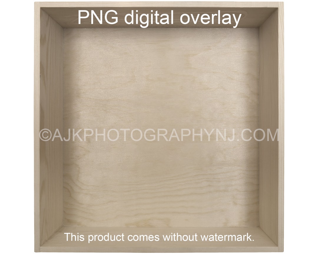 1 Empty Wood Box Template, PNG Digital Overlay, Photography Composite ...