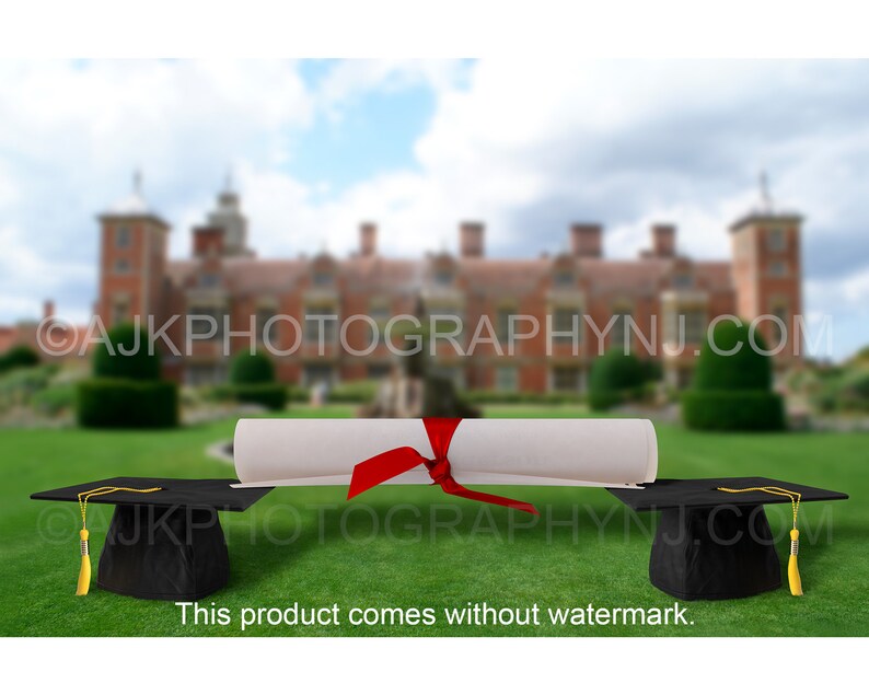 Graduation Digital Background Giant Graduation Cap and - Etsy