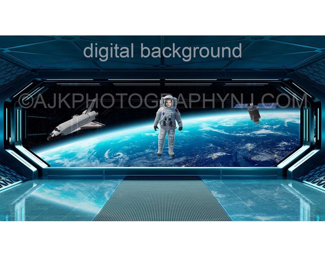 Astronaut Digital Background, 1 Astronaut Floating in Outer Space ...