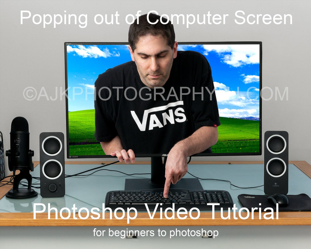 Photoshop Video Tutorial, Popping Out of Computer Screen Effect, How to ...