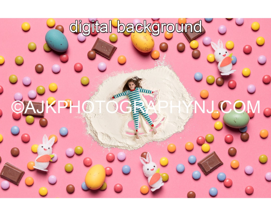 Easter Digital Background, Easter Flour Angel, Easter Bunny, Chocolate ...