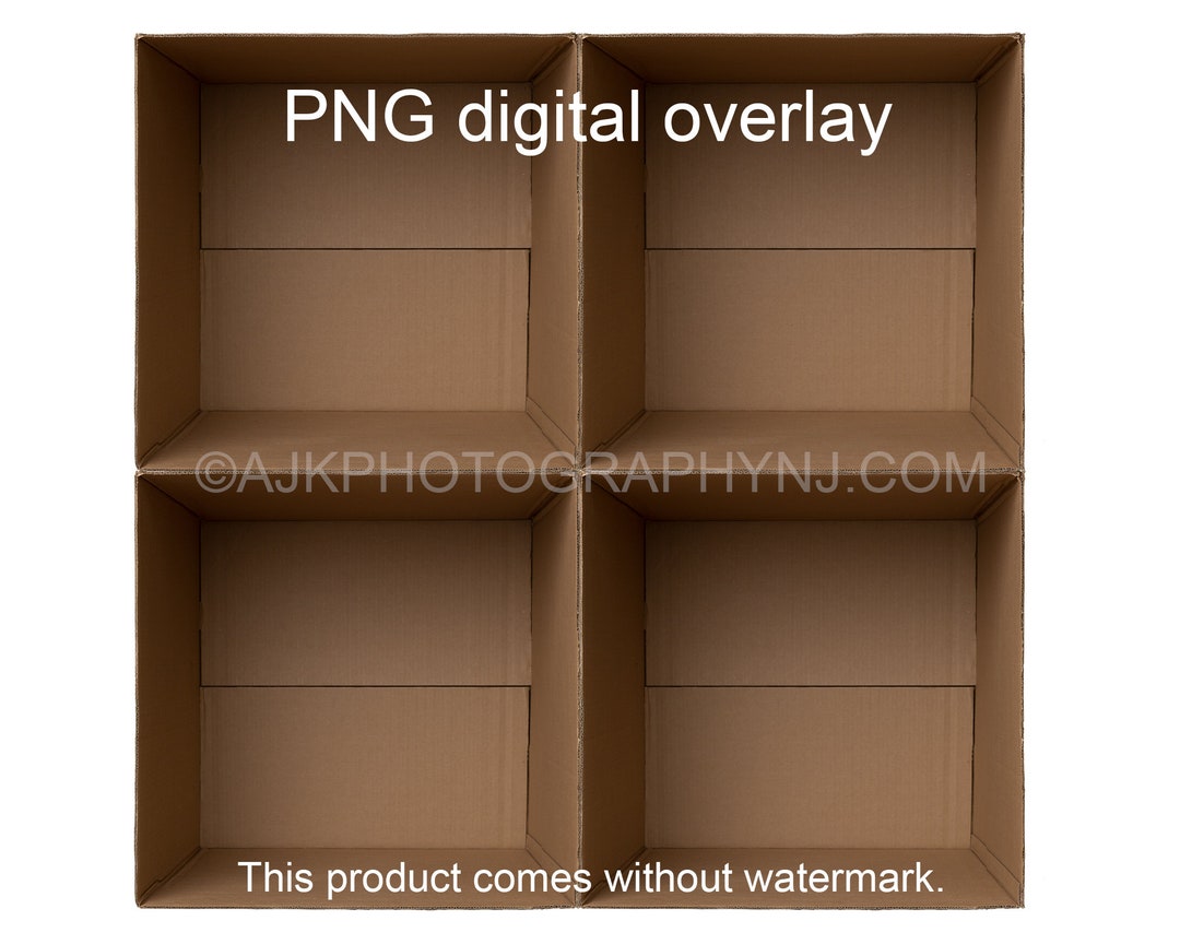 4 Empty Cardboard Boxes Template, Class Photo, Family Composite, PNG ...