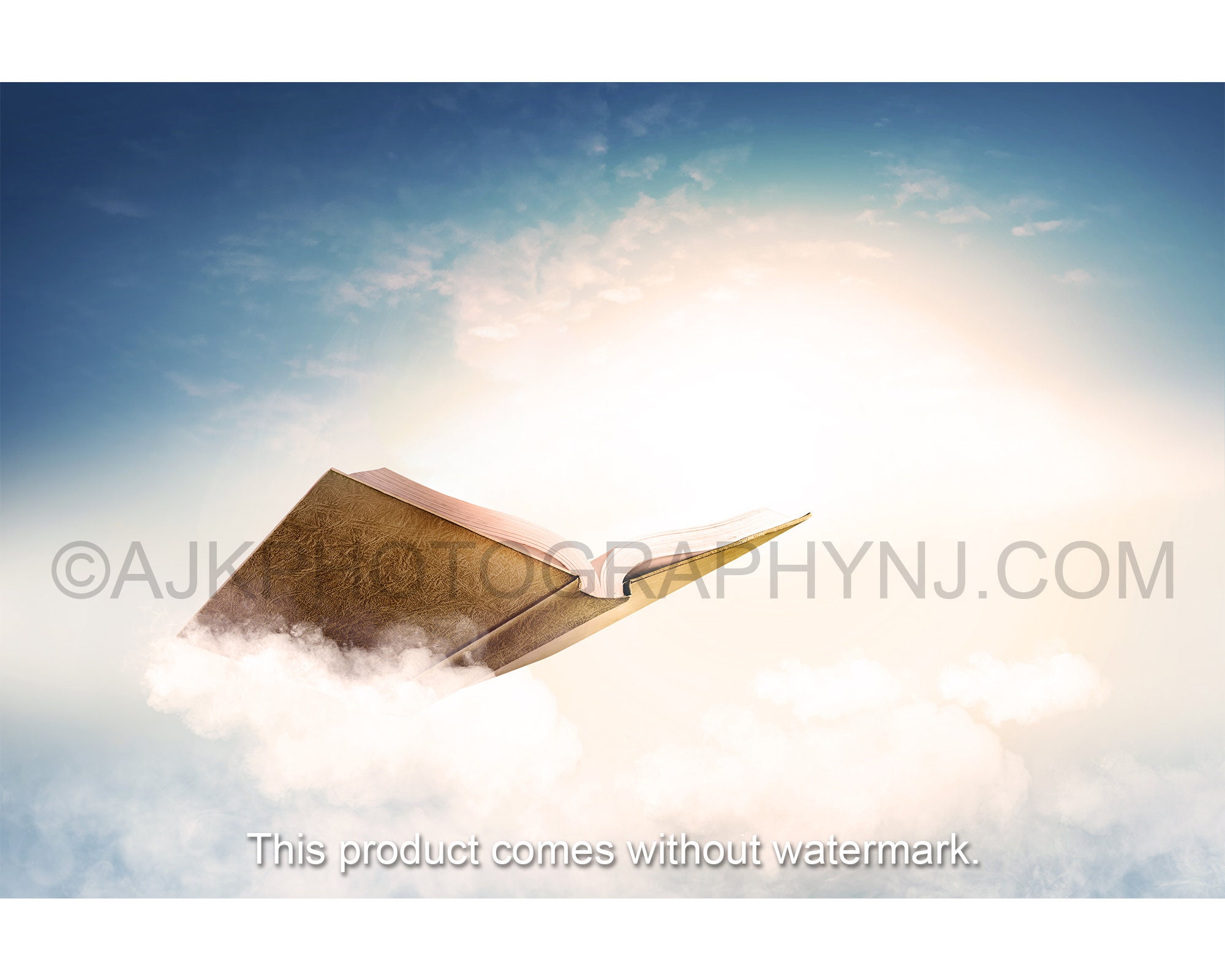 Magic Flying Book Digital Background Book in Clouds Digital | Etsy