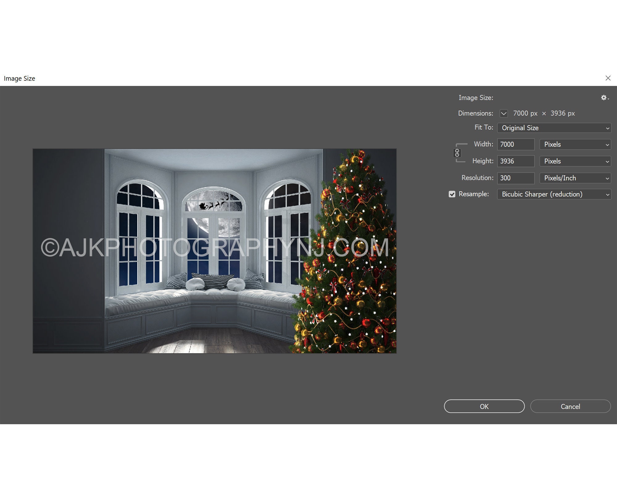 Christmas Window Digital Background 8 Santa Flying in Sleigh - Etsy