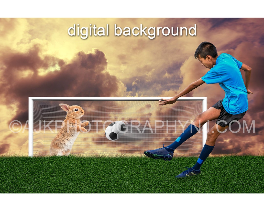 Easter Bunny Soccer Goalie, Easter Egg Shaped Soccer Ball, Digital ...