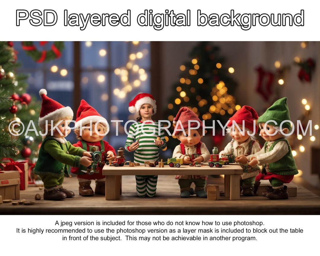 Santa's Workshop, Elf Workshop Christmas Digital Background - Etsy