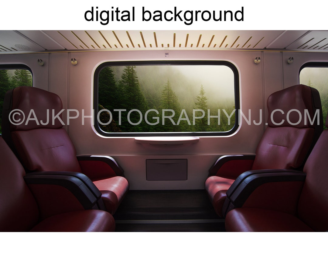 Train Digital Backdrop, View of a Beautiful Forest From a Train Window ...