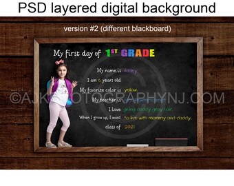First Day of Kindergarten Customizable PSD Digital Background | Etsy