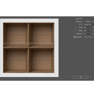 4 Empty Cardboard Boxes Template, Class Photo, Family Composite, PNG ...