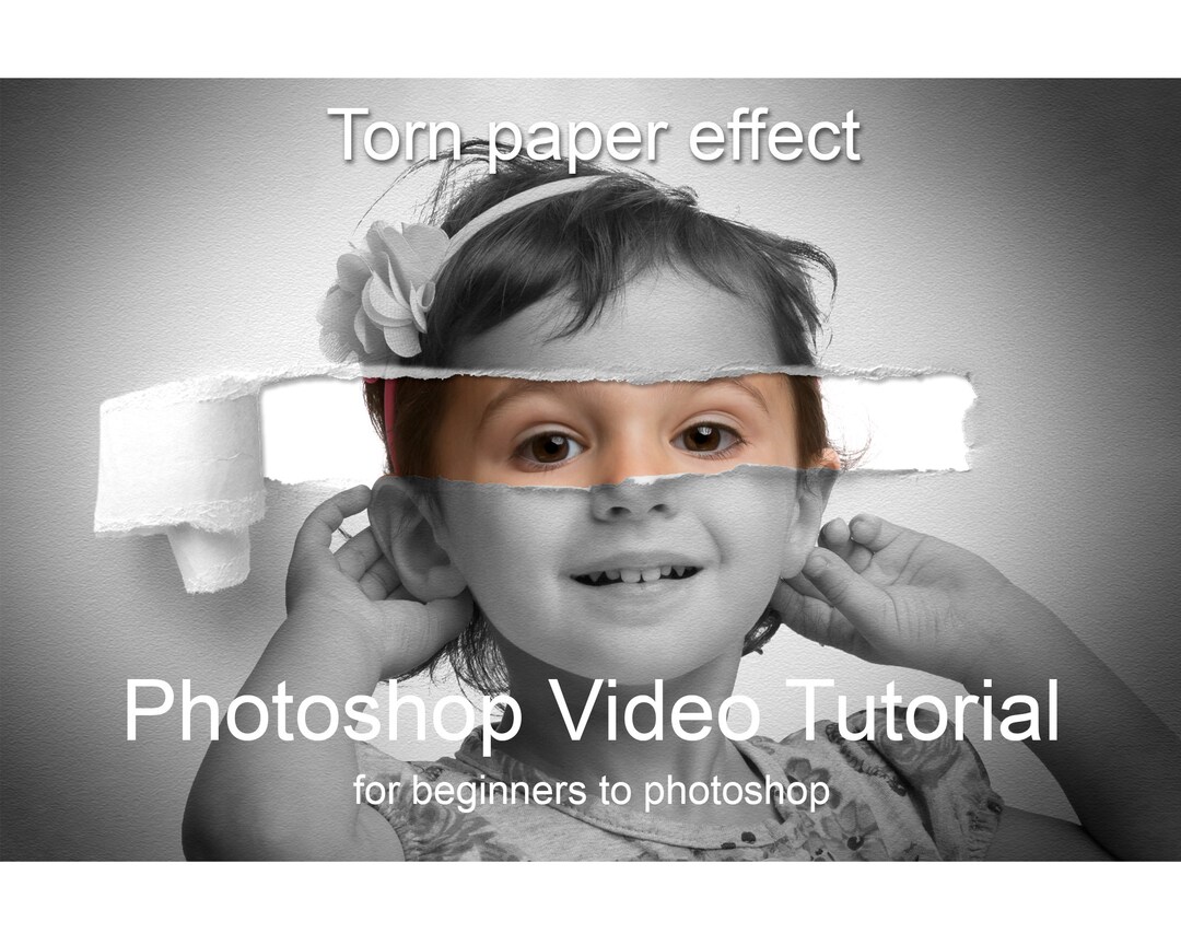 Photoshop Video Tutorial, Torn Paper Effect, How to Video - Etsy
