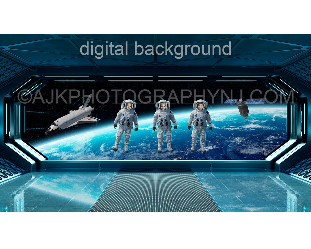 Astronaut Digital Background, 3 Astronauts Floating in Outer Space ...