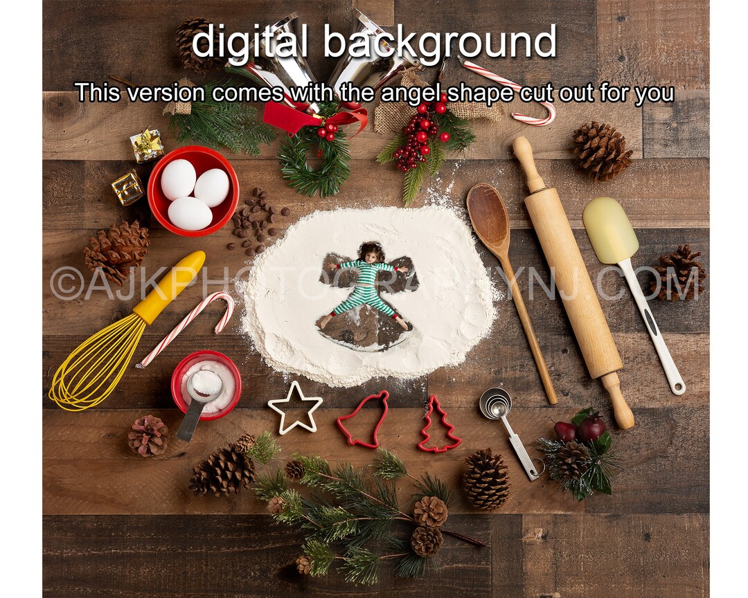 Christmas Flour Angel With Angel Shape in Flour Digital Background - Etsy