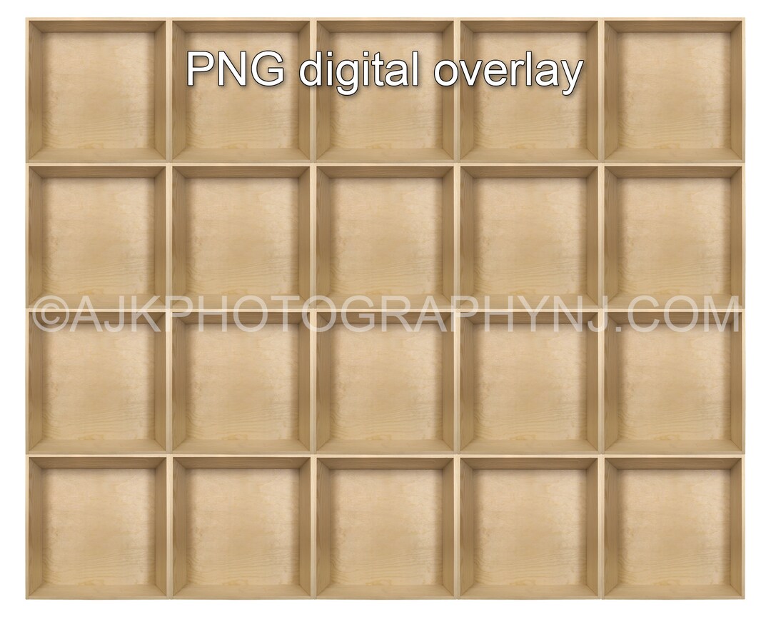 20 Empty Wood Boxes Template, Class Photo Template, 5x4, PNG Digital ...