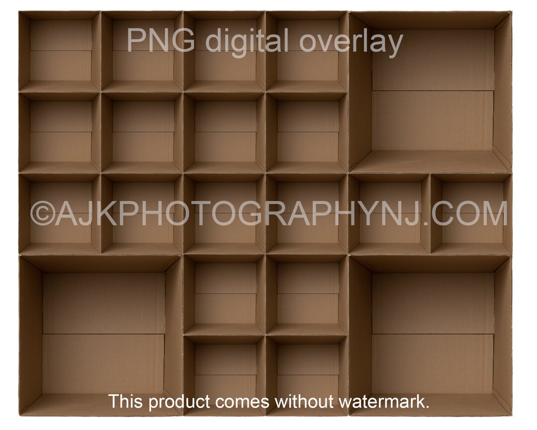 21 Empty Cardboard Boxes Template, Class Photo, PNG Digital Overlay - Etsy