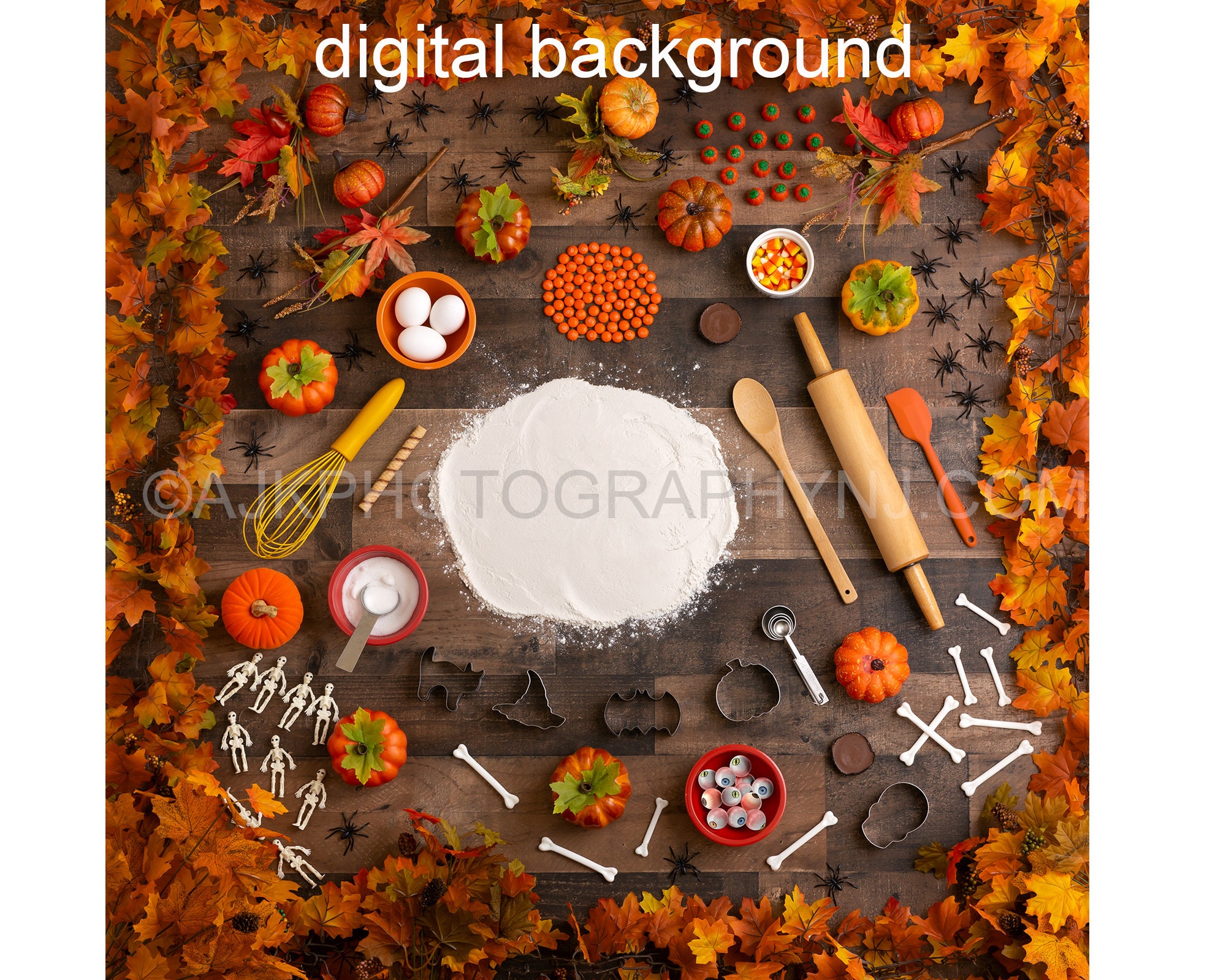 Halloween Flour Angel Digital Background - Etsy