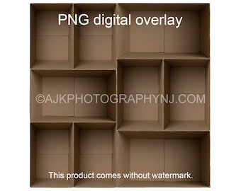 9 Empty White Boxes Template, Inside the Box, Class Photo, PNG Digital ...