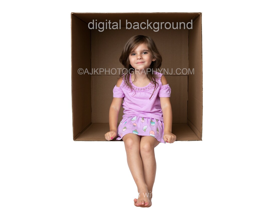 1 Empty Cardboard Box Template PNG Digital Overlay - Etsy
