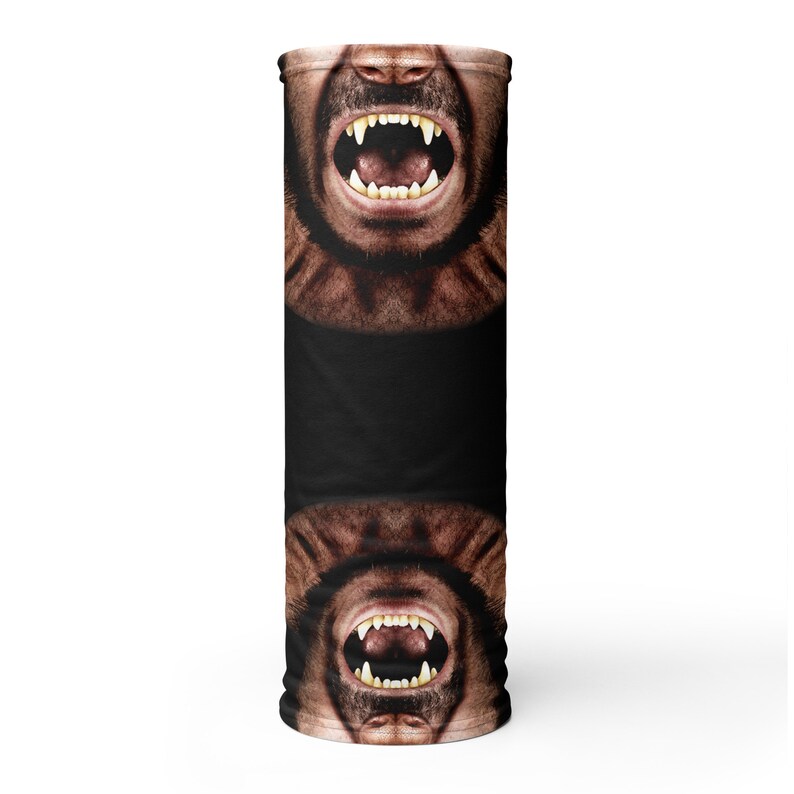 WOLF MAN - Neck Gaiter Nose Covering Mask - Sharp Teeth Mask ...