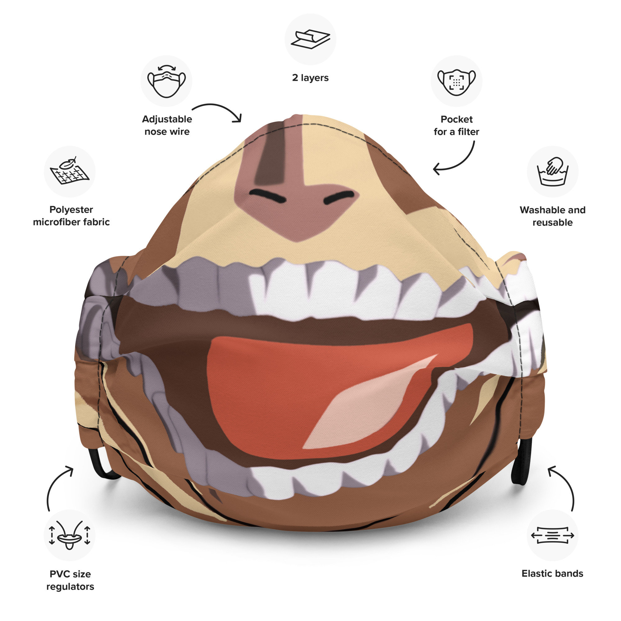 ANIME FACEMASK Titan Anime Mask Funny Facemask Japanese Inspired ...