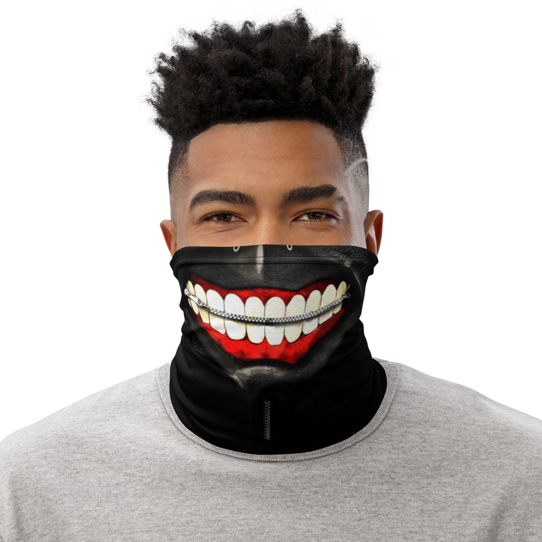 ANIME INSPIRE Neck Gaiter, Smiling Ghoul, Fun Cosplay Neck Gaiter - Etsy