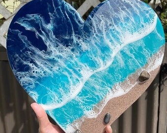 Resin Art Heart | Etsy