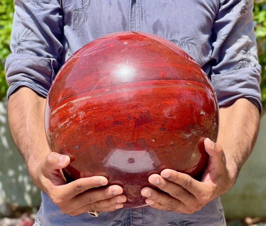 Custom Size Red Jasper Sphere Large Crystal Ball Healing Crystal ...