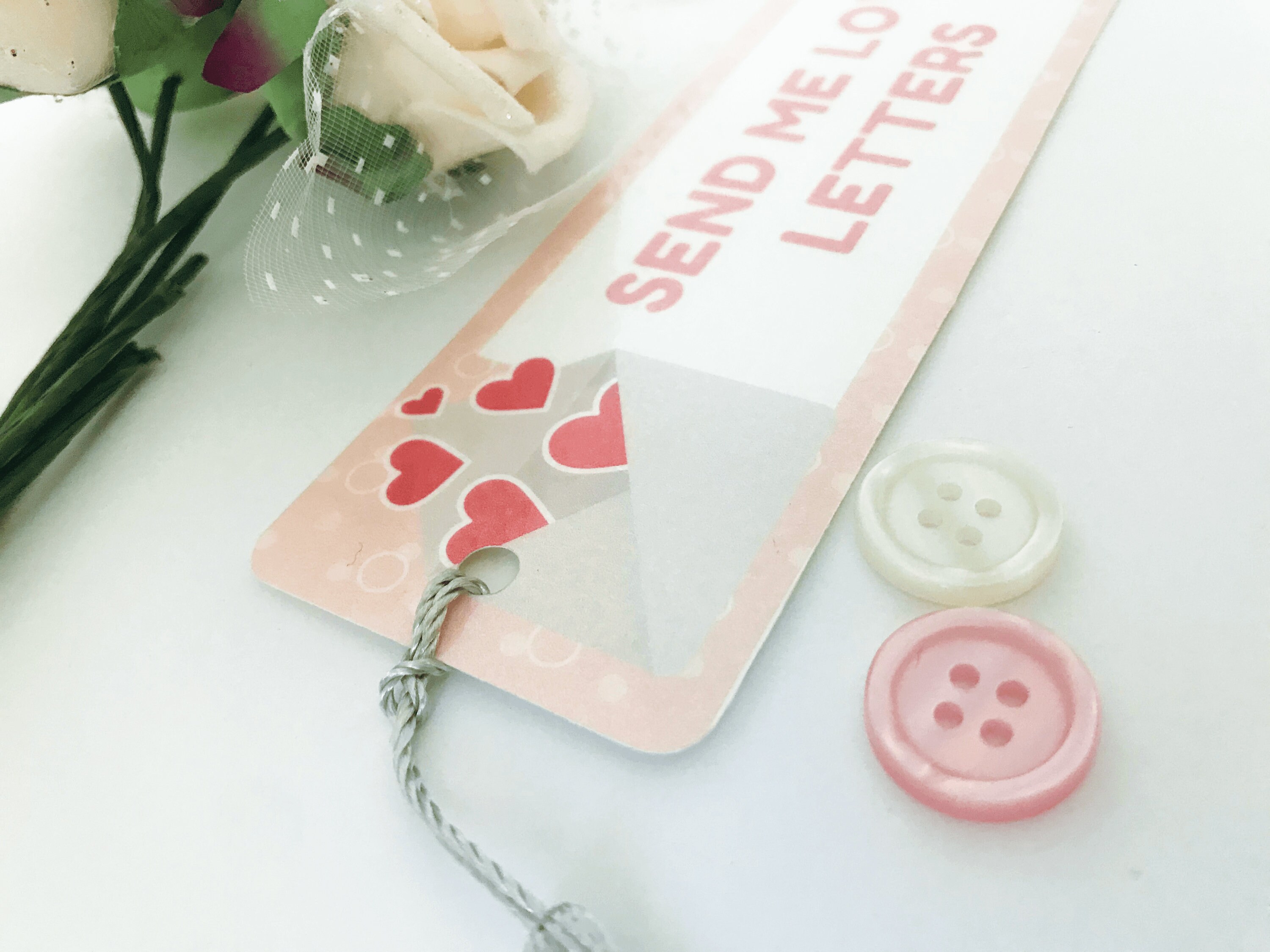 Love Bookmarks Pink Bookmarks Valentine's Day Bookmarks | Etsy