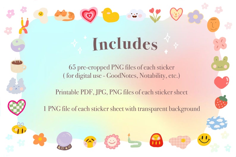 65 Cute Digital Planner Stickers | Digital Stickers | Printable ...