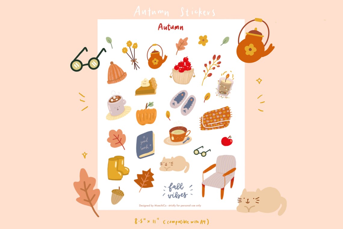 85 Seasonal Stickers Printable Stickers Digital Stickers - Etsy