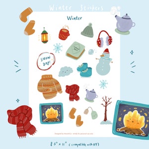 85+ Seasonal Stickers | Printable Stickers | Digital Stickers ...
