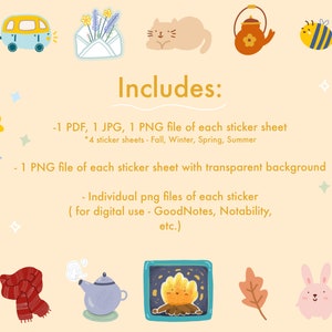 85+ Seasonal Stickers | Printable Stickers | Digital Stickers ...