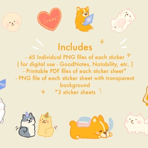 Cute Puppy Stickers | Digital Stickers | Printable Stickers | Goodnotes ...