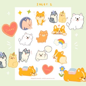 Cute Puppy Stickers | Digital Stickers | Printable Stickers | Goodnotes ...