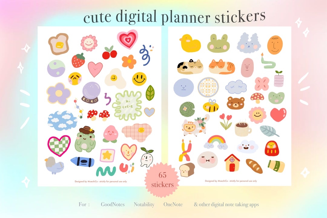65 Cute Digital Planner Stickers | Digital Stickers | Printable ...