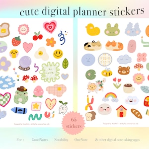 65 Cute Digital Planner Stickers | Digital Stickers | Printable ...