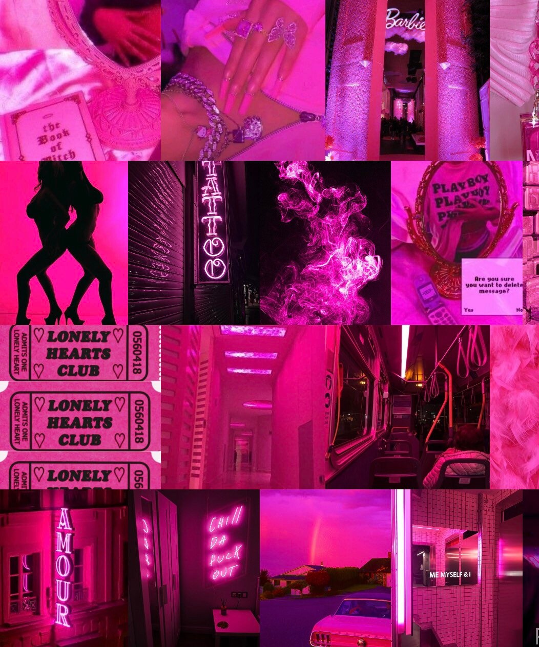 Hot Pink Wall Collage Kit, Room Decor DIGITAL DOWNLOAD 100 PCS - Etsy