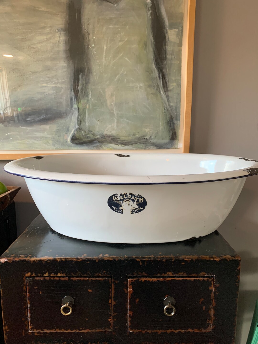 Vintage Vollrath Enamel Basin Huge Oval 25x19 - Etsy