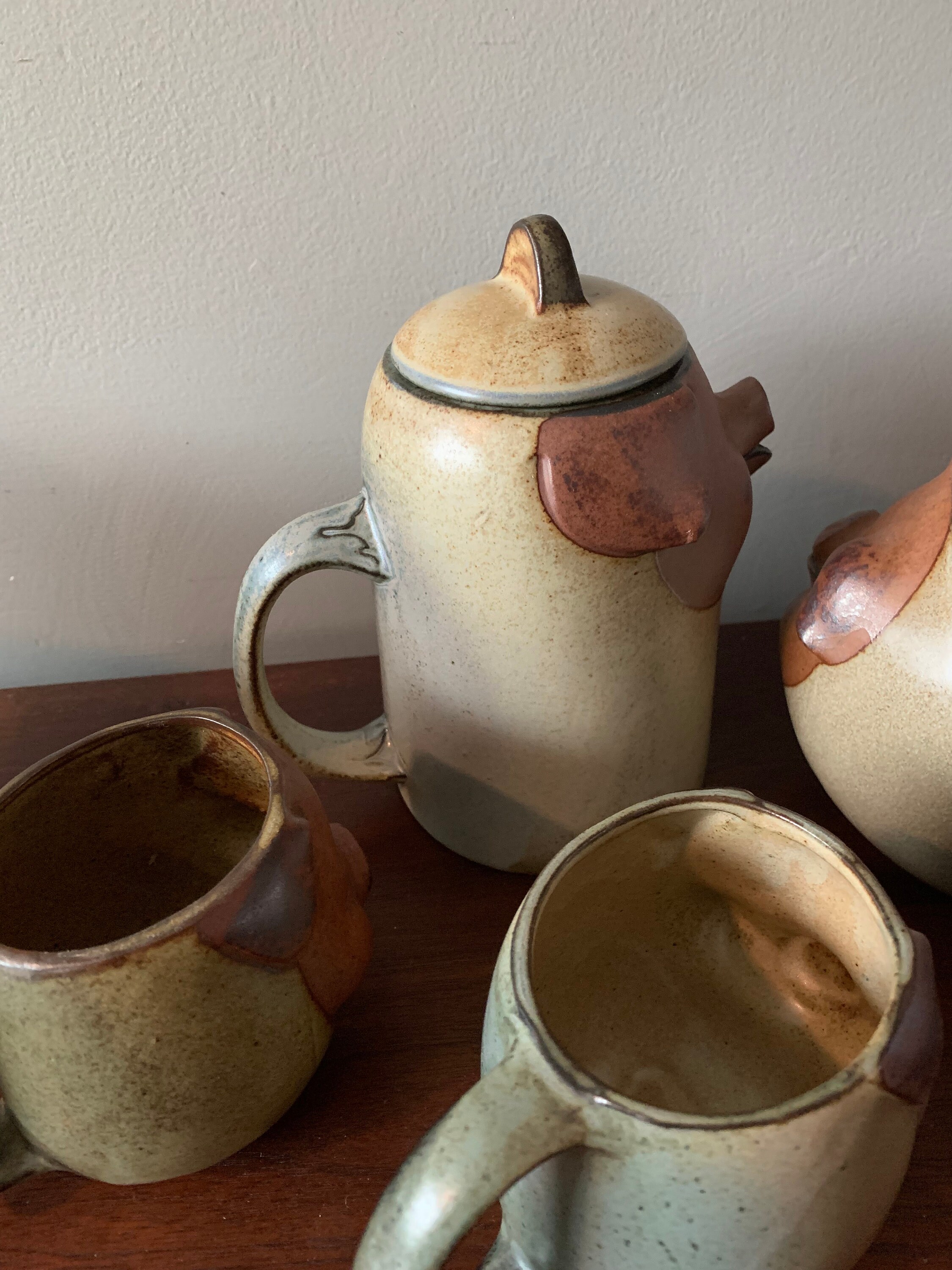 Vintage UCTCI Pig Teapot Cups and Creamer | Etsy