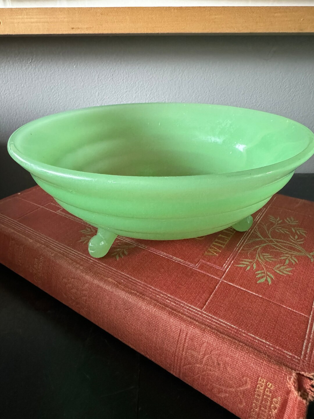 Vintage Fenton Jadeite Footed Dish Bowl - Etsy