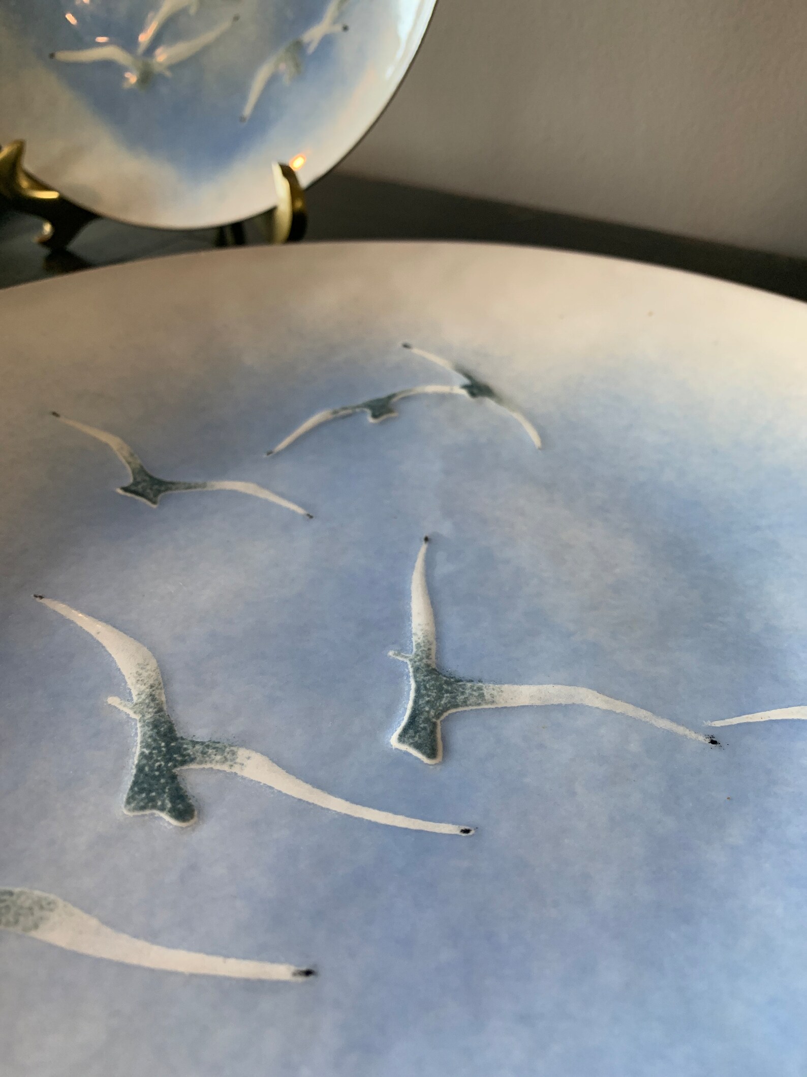 Vintage Bovano Enamel Seagulls Plates 11” and 8”, Set of 2 - Etsy