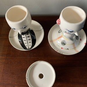 Vintage Napco Man Woman Anthropomorphic Egg Cups With Shaker Hats Japan ...