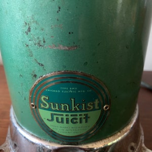 Vintage Sunkist Juicit Juicer With Jadeite Bowl - Etsy