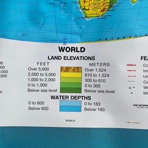 Vintage Cram World Map, School Map, Retractable - Etsy