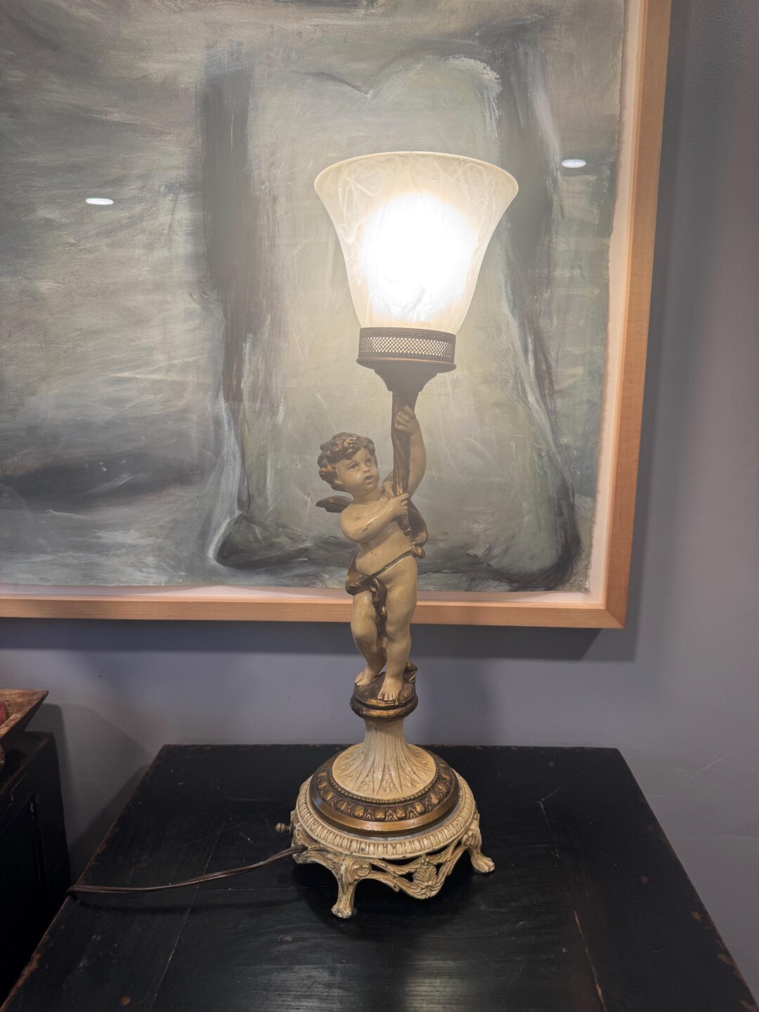 Vintage Capitol Mold Cherub Table Lamp, Hollywood Regency - Etsy