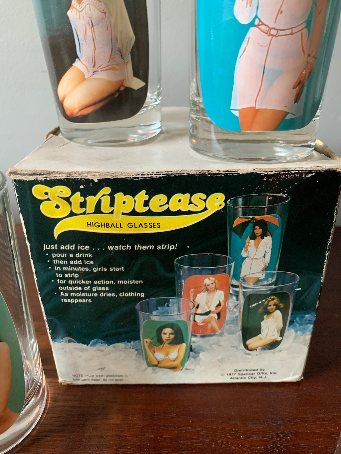 Vintage Sip And Strip Peek A Boo Nude Naughty Glasses Etsy