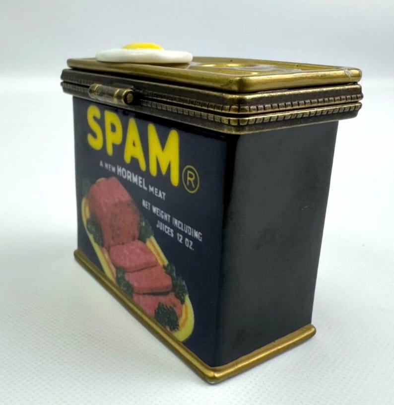 Vintage PHB Spam With Egg Porcelain Hinged Trinket Box, Midwest Cannon ...