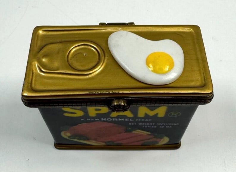Vintage PHB Spam With Egg Porcelain Hinged Trinket Box, Midwest Cannon ...