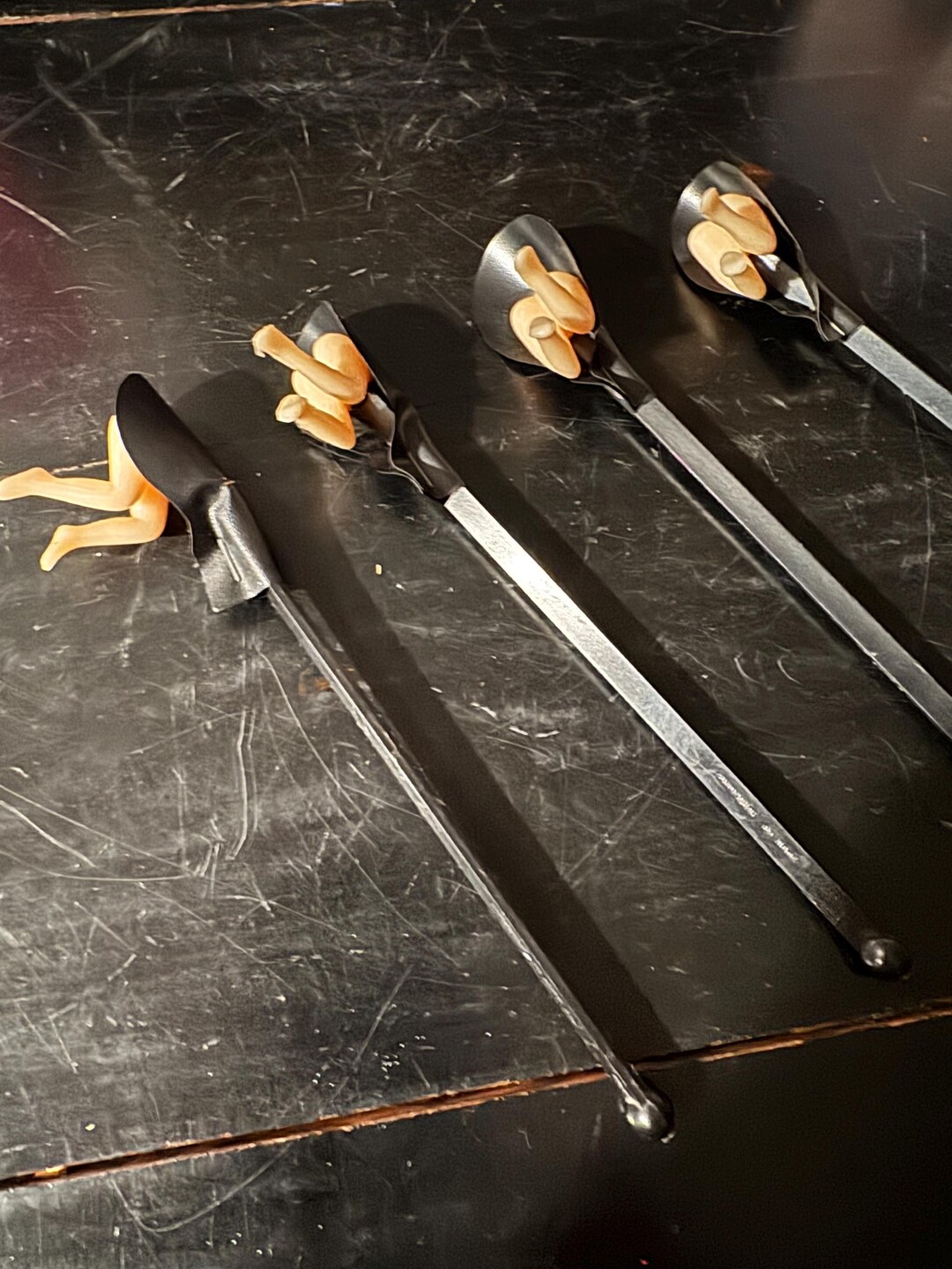 Vintage Nude 4 Bare Bottoms up Cocktail Mixer Risque Stirrer Bar Ware ...